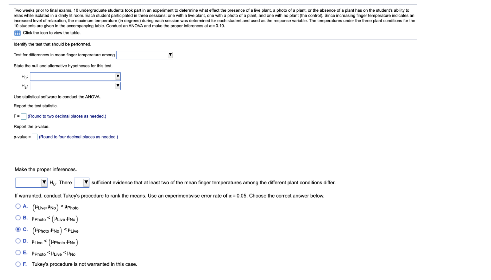 Solved Two weeks prior to final exams, 10 undergraduate | Chegg.com