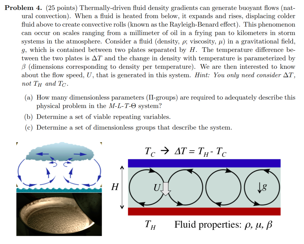 Solved Problem 4. (25 points) Thermally-driven fluid density | Chegg.com