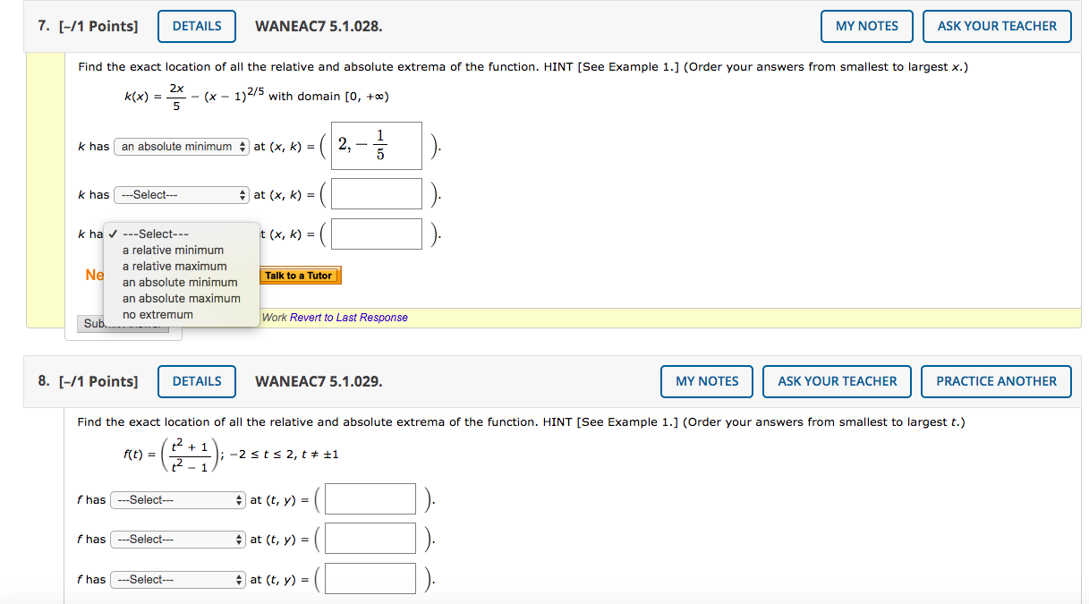 Solved 5. [0.5/1 Points] DETAILS PREVIOUS ANSWERS WANEAC7 | Chegg.com