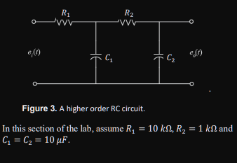 Solved R R2 vvv e.) HE не C2 Figure 3. A higher order RC | Chegg.com