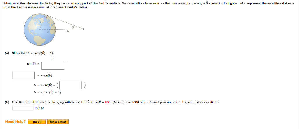 Solved when satellites observe the Earth, they can scan only | Chegg.com