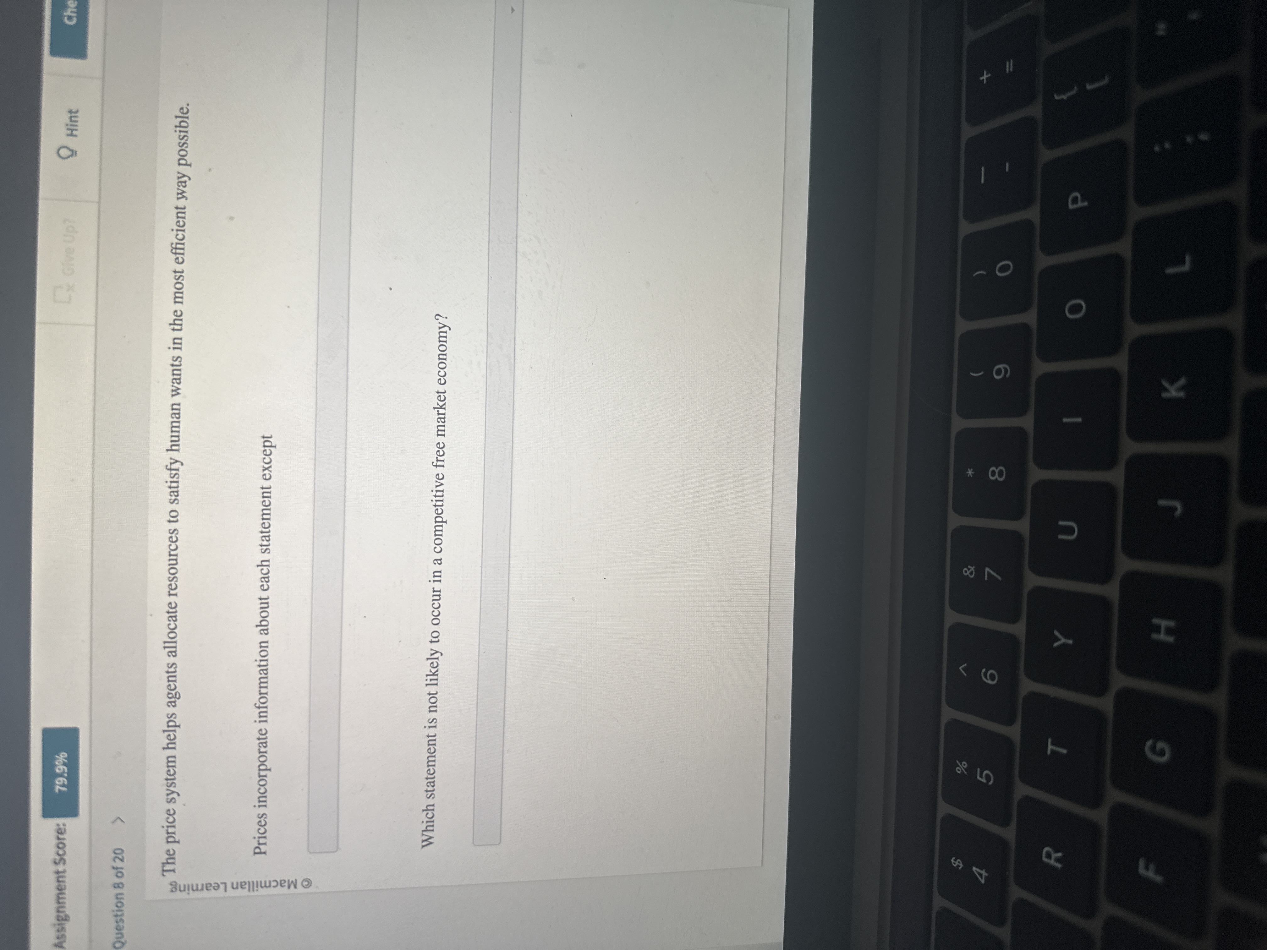 Solved Question 8 ﻿of 20The price system helps agents | Chegg.com