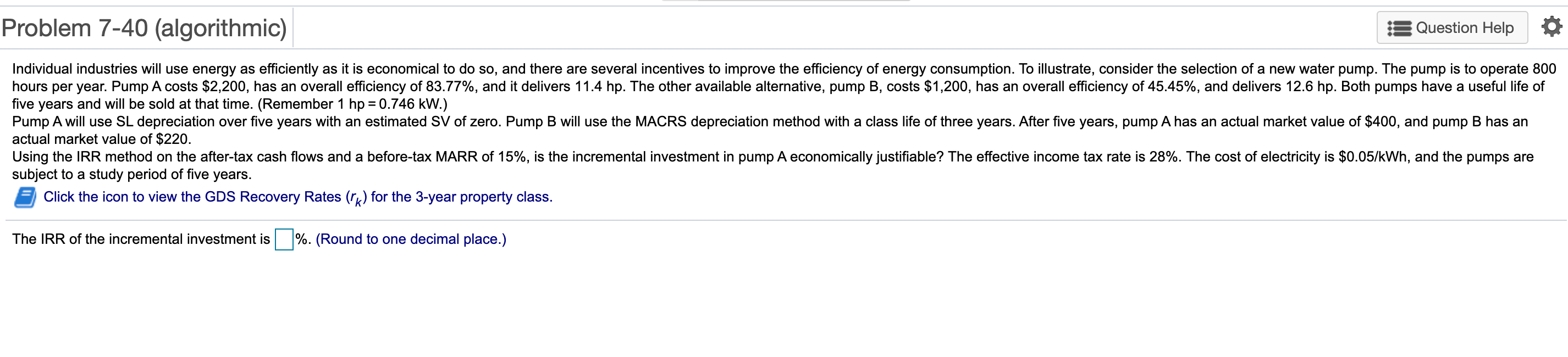Problem 7-40 (algorithmic) Question Help Individual | Chegg.com