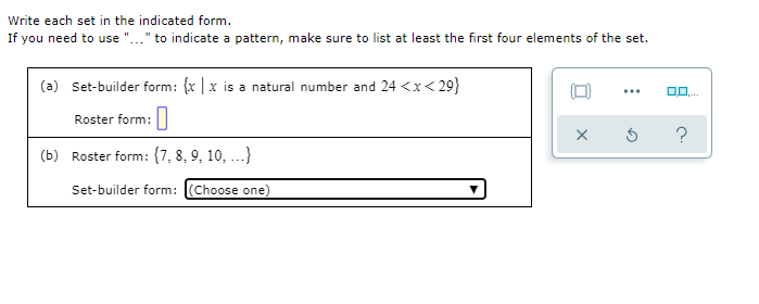 Solved Write each set in the indicated form. If you need to | Chegg.com