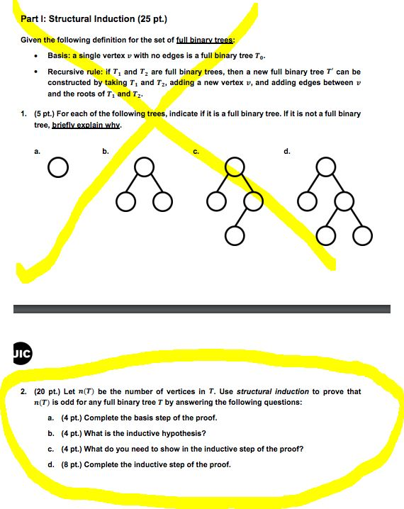 Part l: Structural Induction (25 pt.) Given the | Chegg.com