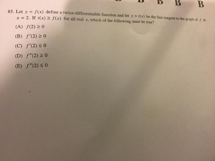 Solved 85 Let Y F X Define A Twice Differentiable Function