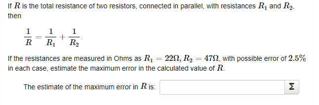 Solved If R is the total resistance of two resistors, | Chegg.com