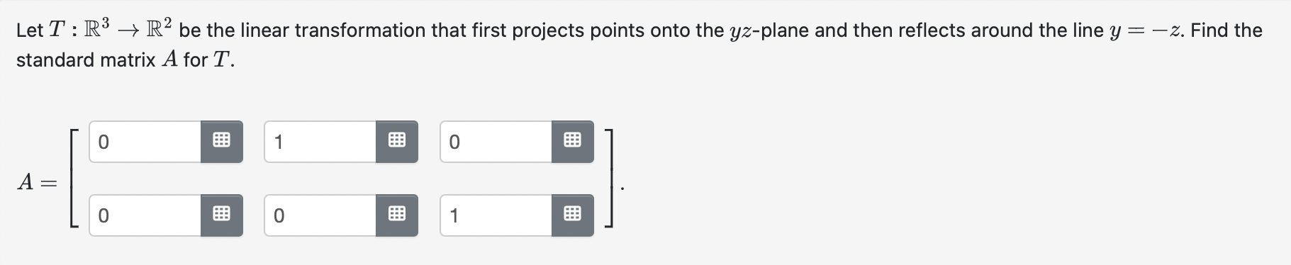 Solved Let T:R3→R2 be the linear transformation that first | Chegg.com