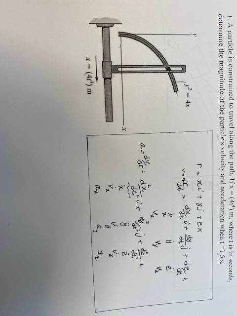 Solved 1. A particle is constrained to travel along the | Chegg.com
