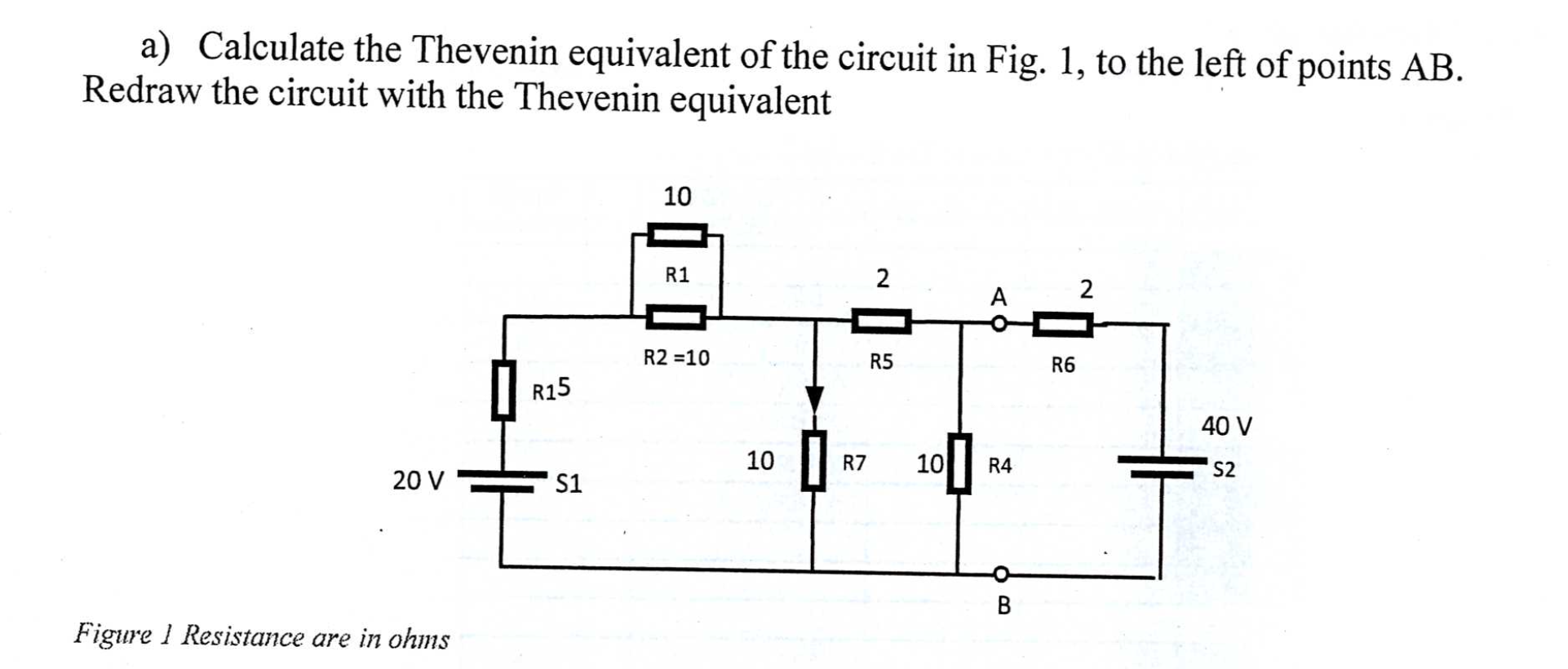 Solved solve with handwriting !!a) ﻿Calculate the Thevenin | Chegg.com