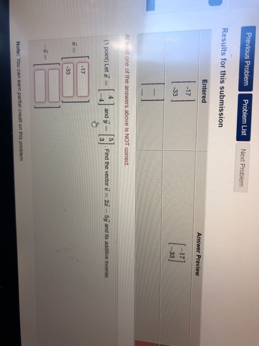 Solved Previous ProblemProblem List Next Problem Results for | Chegg.com