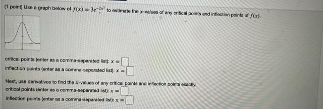 Solved (1 point) Use a graph below of f(x) = 3e-2x to | Chegg.com