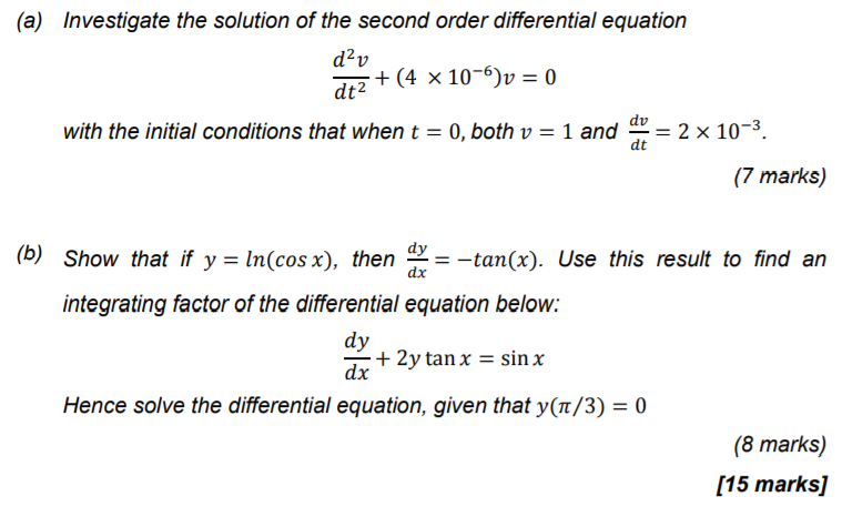Solved (a) Investigate the solution of the second order | Chegg.com