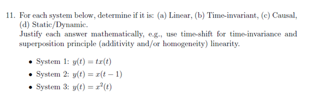 For each system below, determine if it is: (a) | Chegg.com