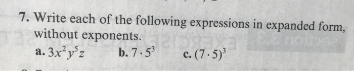 Solved Write each of the following expressions in expanded | Chegg.com