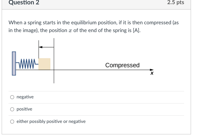 Solved When a spring starts in the equilibrium position, if | Chegg.com