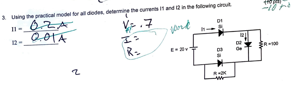 Solved Using the practical model for all diodes, determine | Chegg.com