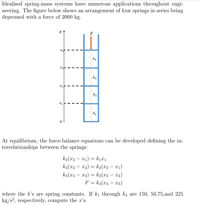 Solved Idealised spring-mass systems have numerous | Chegg.com