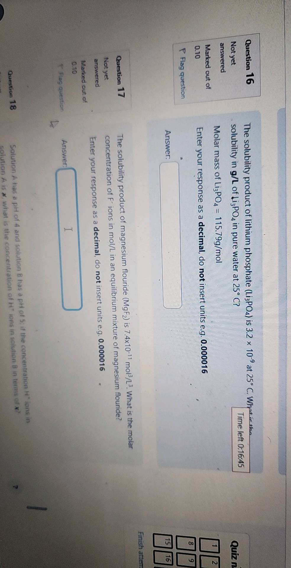 The solubility product of lithium phosphate (Li3PO4) | Chegg.com