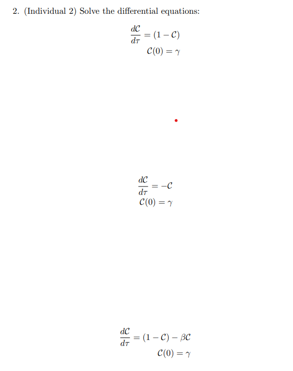 Solved (Individual 2) ﻿Solve the differential | Chegg.com