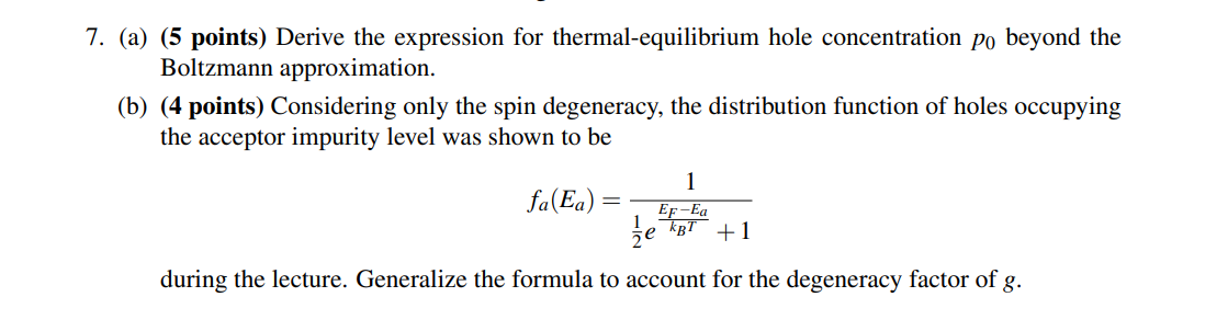 Solved (a) (5 points) Derive the expression for | Chegg.com