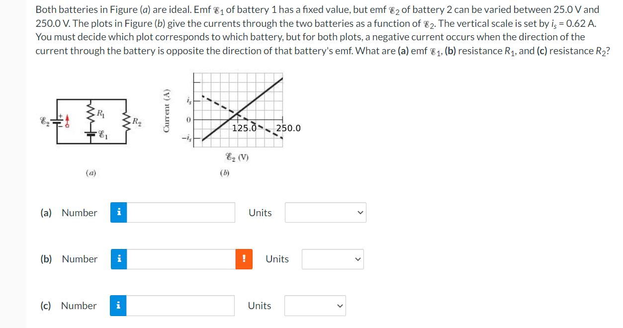 Solved Both batteries in Figure (a) are ideal. Emf 1 | Chegg.com