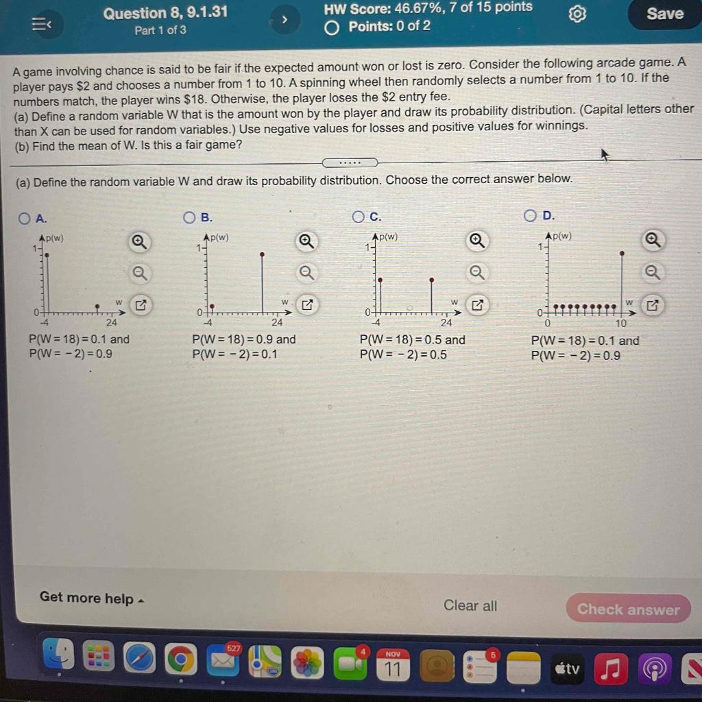 Solved Question 8, 9.1.31 Part 1 of 3 Save HW Score: 46.67%, | Chegg.com