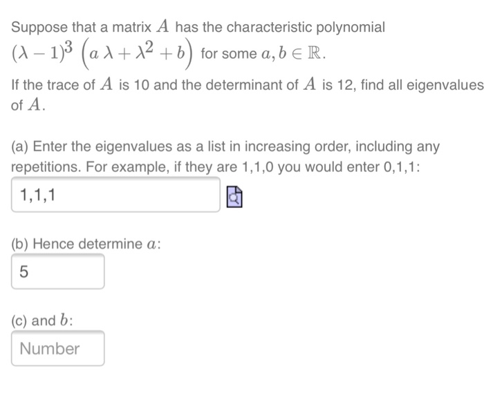 Solved Suppose That A Matrix A Has The Characteristic 