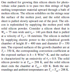 Solved One method for growing thin silicon sheets for | Chegg.com