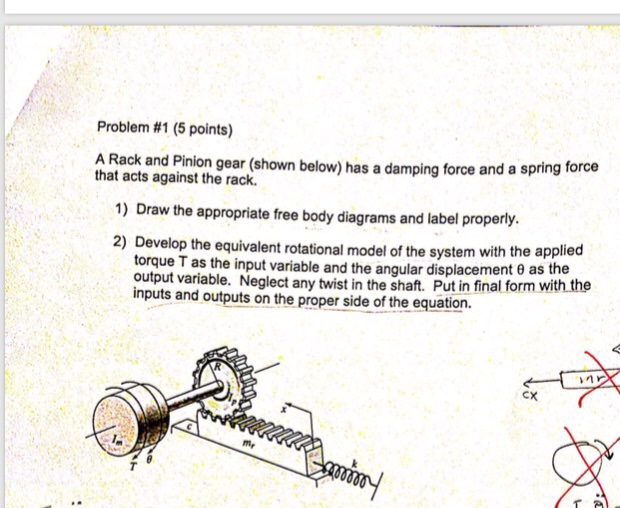 Solved Problem #1 (5 points) A Rack and Pinion gear (shown | Chegg.com