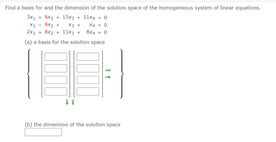 Solved Find a basis for and the dimension of the solution | Chegg.com