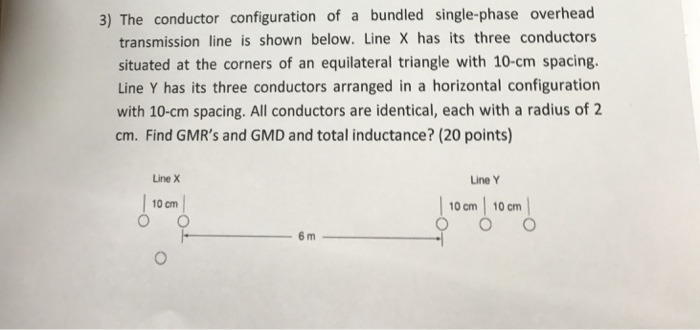 Solved The conductor configuration of a bundled single-phase | Chegg.com
