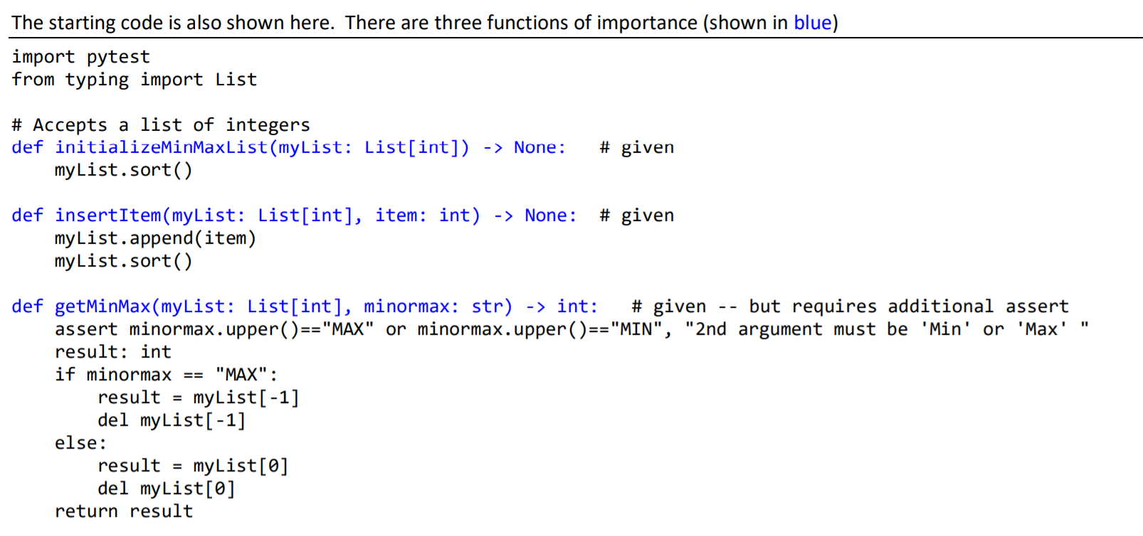 Solved The starting code is also shown here. There are three | Chegg.com