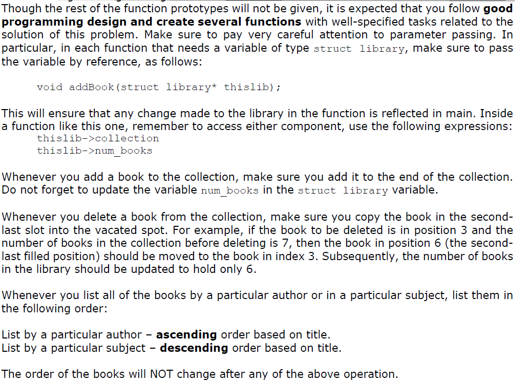 Solved Problem: Favourite Unique Personal Library You would | Chegg.com