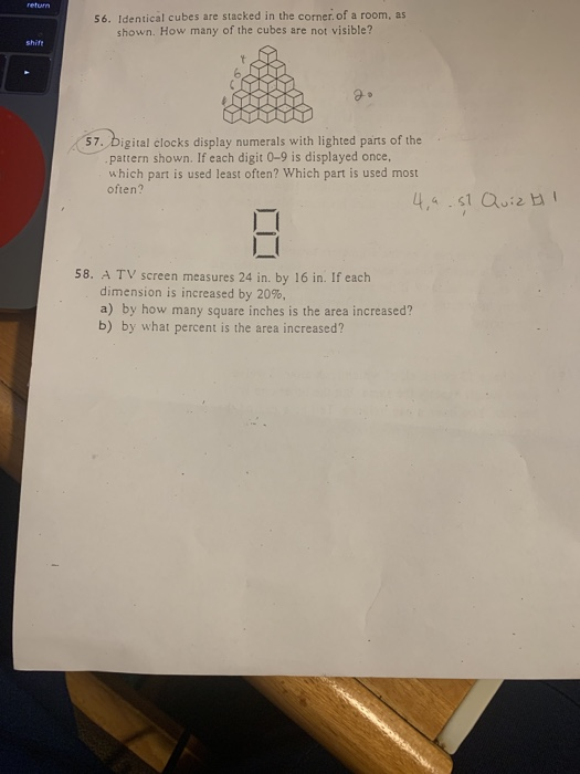 Solved 56. Identical cubes are stacked in the corner. of a | Chegg.com