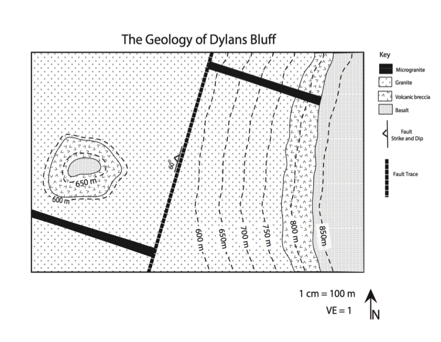 The Geology of Dylans Bluff Кеу Microgranite Granite | Chegg.com