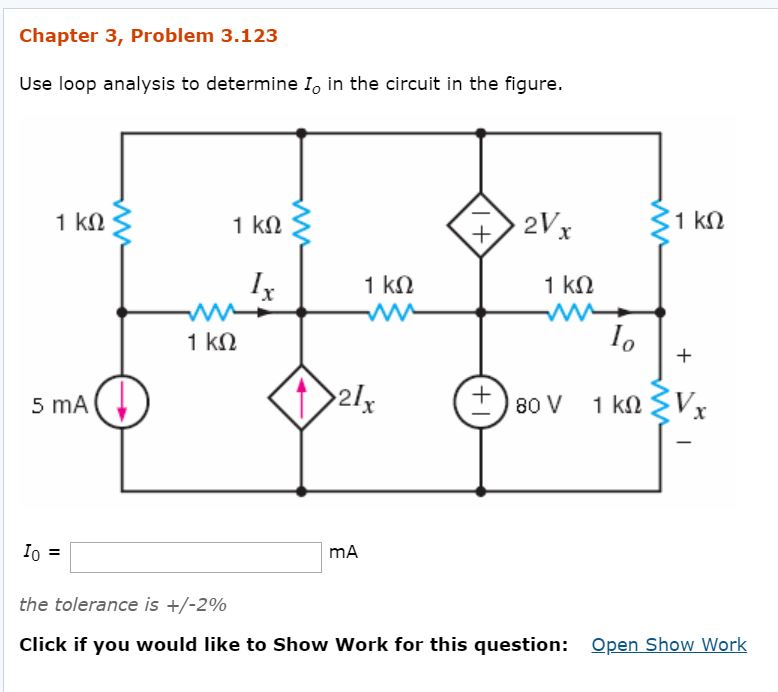 Solved Chapter 3, Problem 3.123 Use loop analysis to | Chegg.com