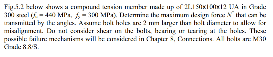 Solved Fig.5.2 below shows a compound tension member made up | Chegg.com