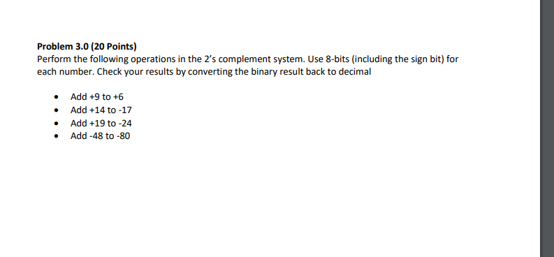 Solved Problem 3.0 (20 Points) Perform the following | Chegg.com