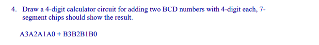 Solved 4. Draw a 4-digit calculator circuit for adding two | Chegg.com
