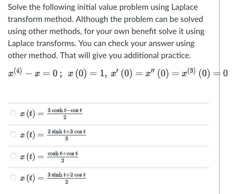 Solved Solve the following initial value problem using | Chegg.com