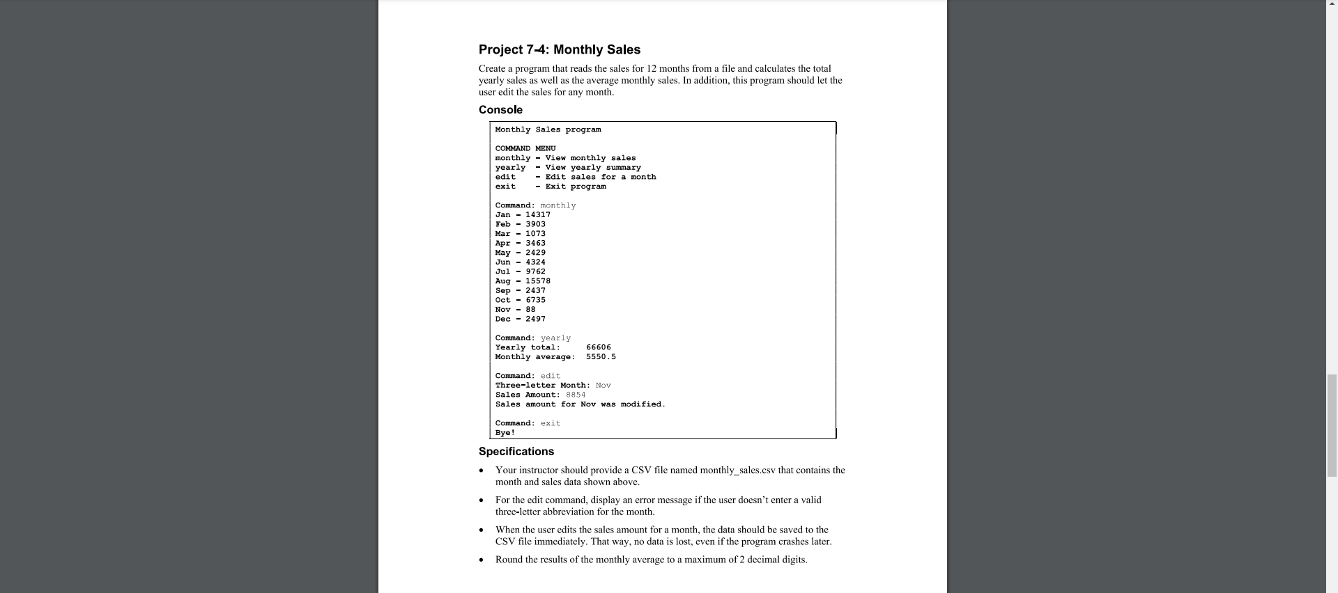 Solved Project 7-2: Wizard Inventory Create a program that | Chegg.com