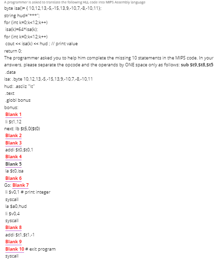 Solved A programmer is asked to translate the following HLL | Chegg.com