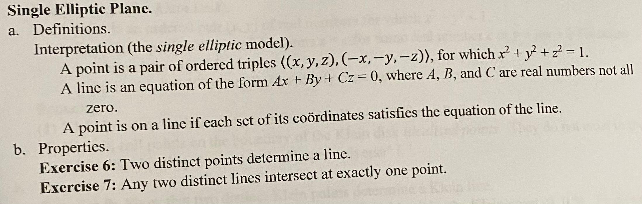 Solved Single Elliptic Plane. a. Definitions. Interpretation | Chegg.com