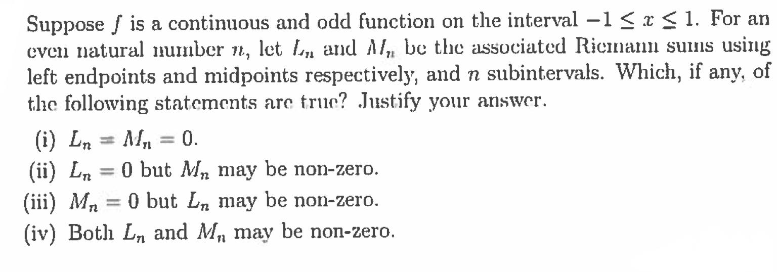 Solved Suppose / is a continuous and odd function on the | Chegg.com