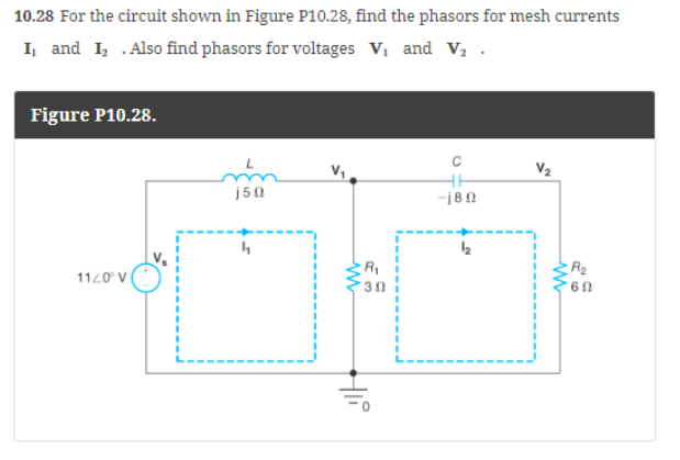 Solved 10.28 For the circuit shown in Figure P10.28, find | Chegg.com