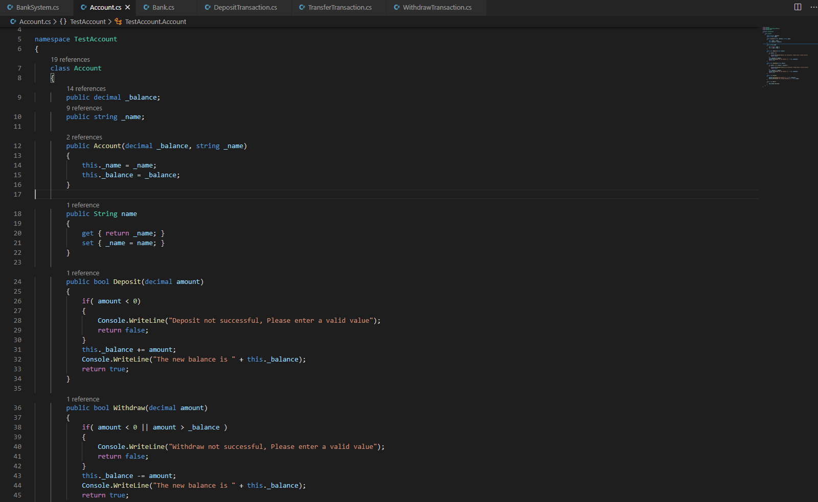 Solved Bank -_accounts: List +Bank() +AddAccount Account | Chegg.com