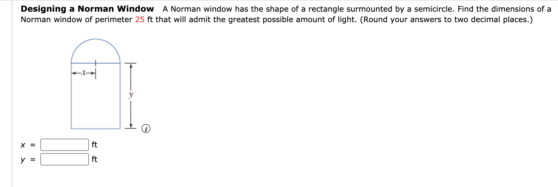 Solved Designing a Norman Window A Norman window has the | Chegg.com