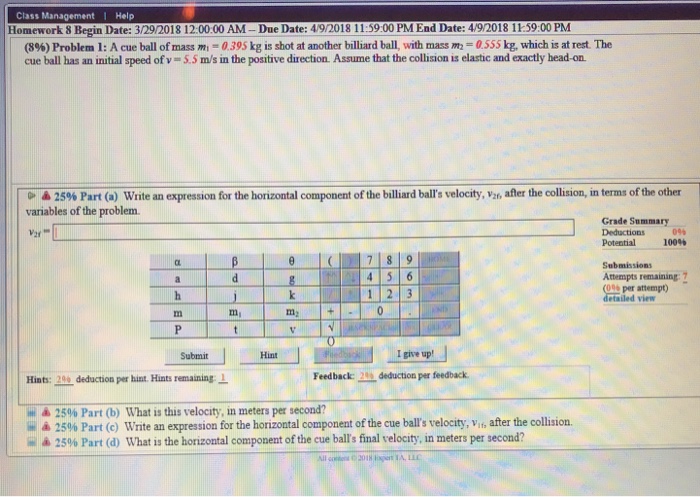 Solved Class Management I Help Homework 8 Begin Date: | Chegg.com