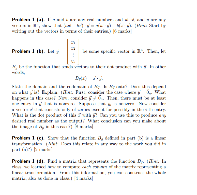 Solved Problem 1 (a). If a and b are any real numbers and | Chegg.com